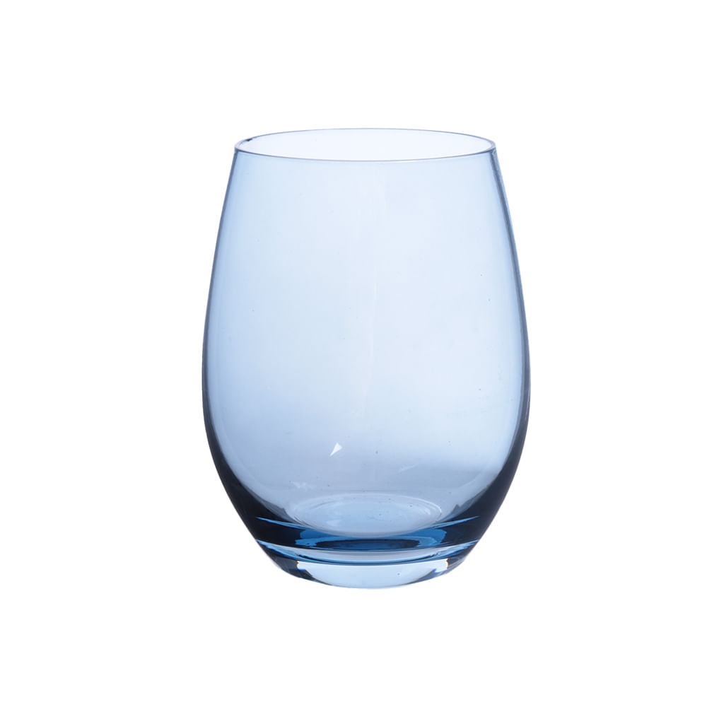 Set de 4 copas sin tallo veneto azul 15 oz - Siman El Salvador