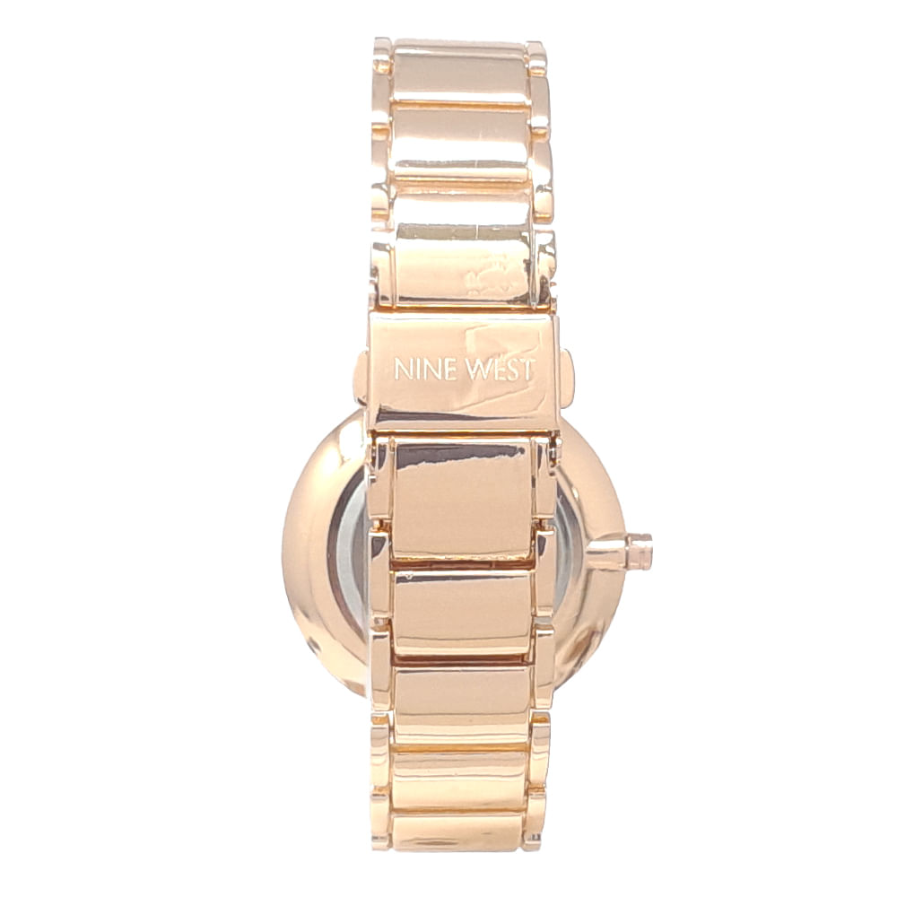Reloj Nine West análogo metálico rose gold para mujer
