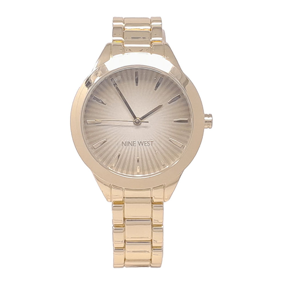 Reloj Nine West análogo metálico dorado para dama
