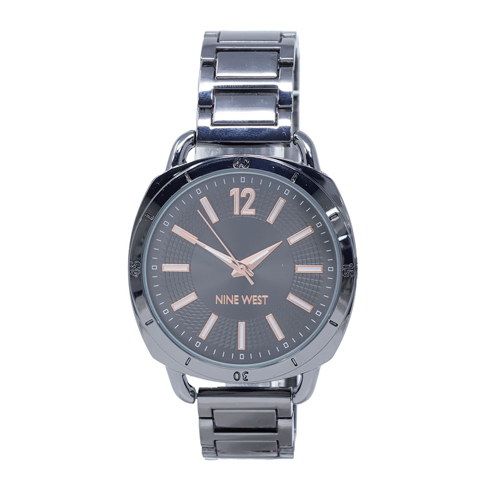 Reloj Nine West análogo metálico gris para mujer - Siman Costa Rica