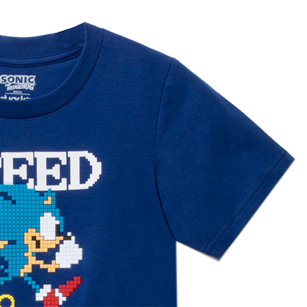 Camiseta azul con estampado de sonic para niño - Siman Costa Rica