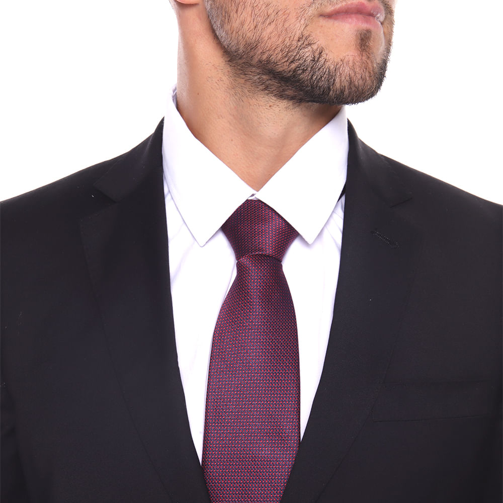 Corbata regular fit roja mini print texturizada para hombre - Siman El ...