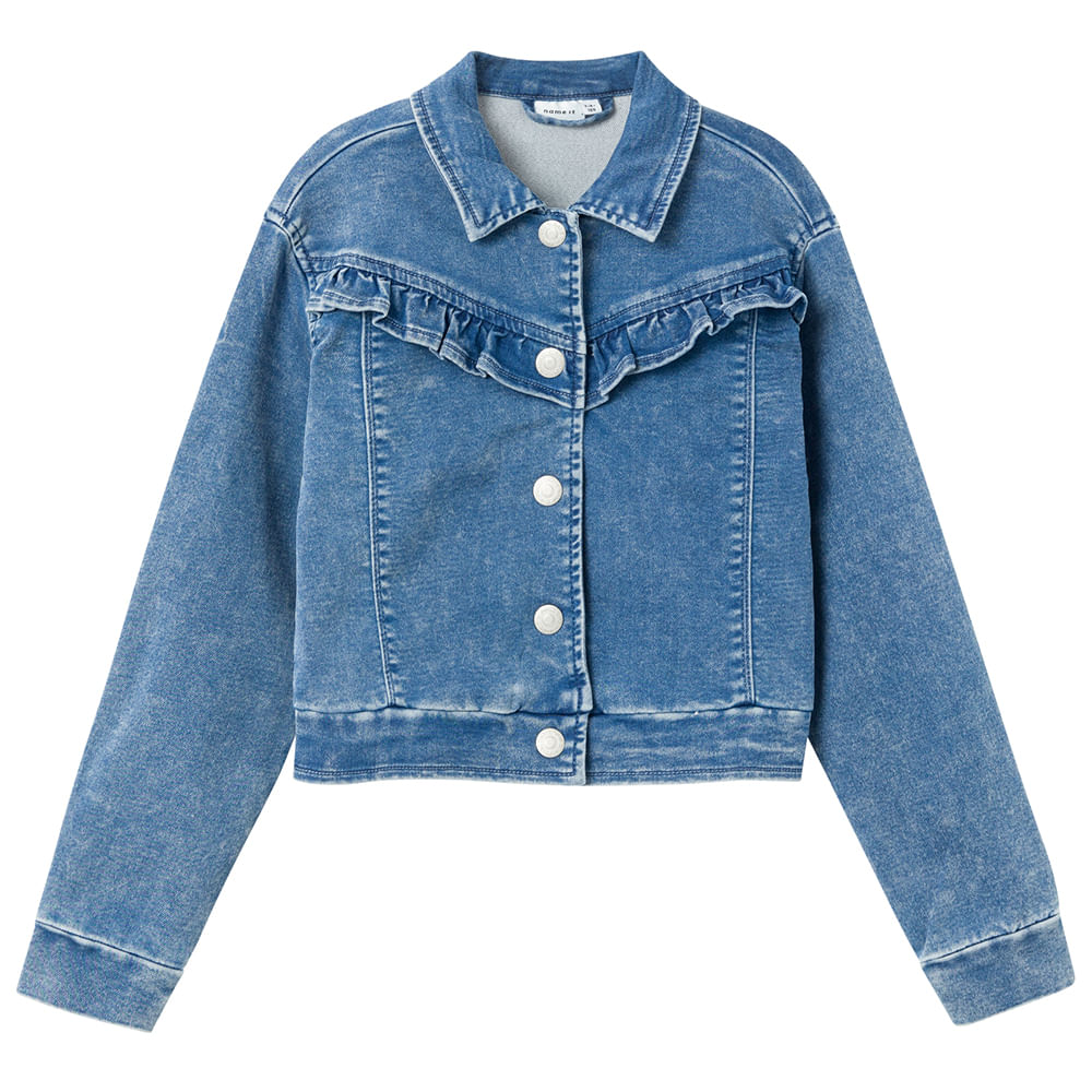 Chaqueta vaquera manga larga azul medium blue denim de niña - Siman Guatemala