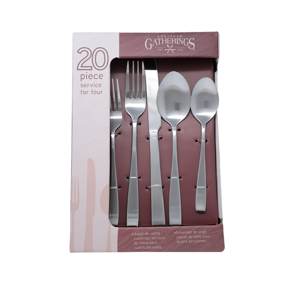 Set de cubiertos de acero inoxidable 20 piezas Godinger