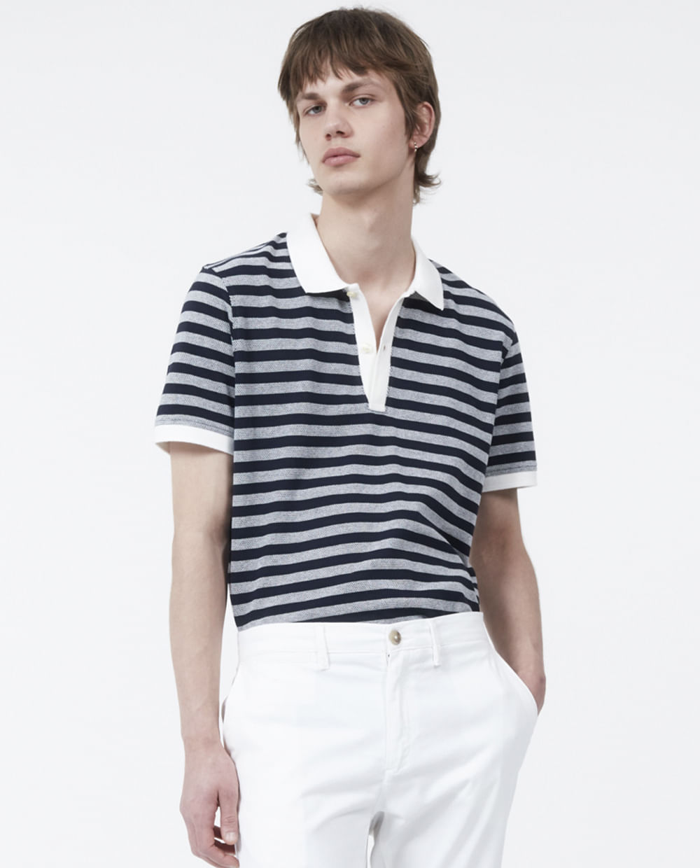 Sfera Camisa polo moda regular fit multicolor a rayas para hombre ...