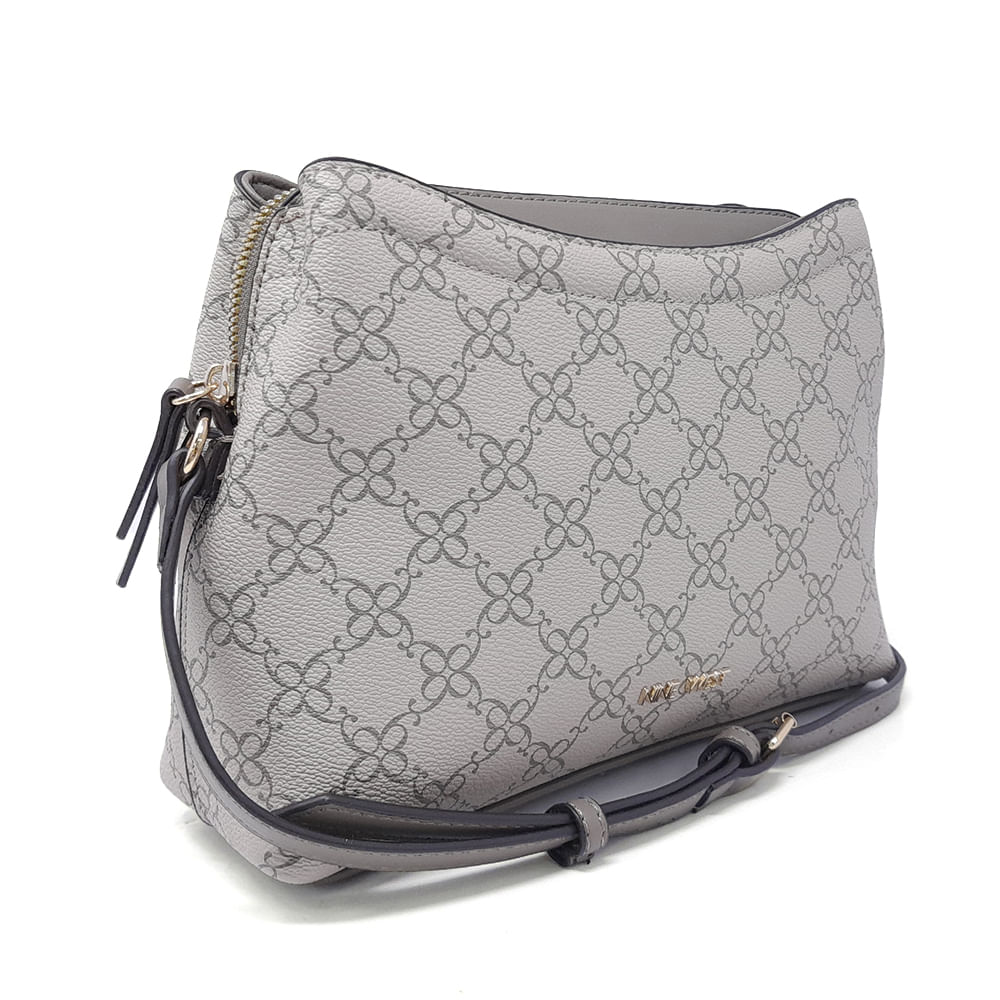 Cartera crossbody Nine West gris con estampado para mujer - Siman Guatemala