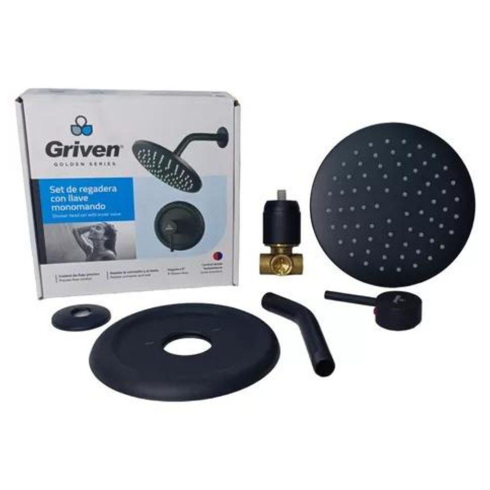 Set de regadera con llave para ducha Griven Black - Siman El Salvador