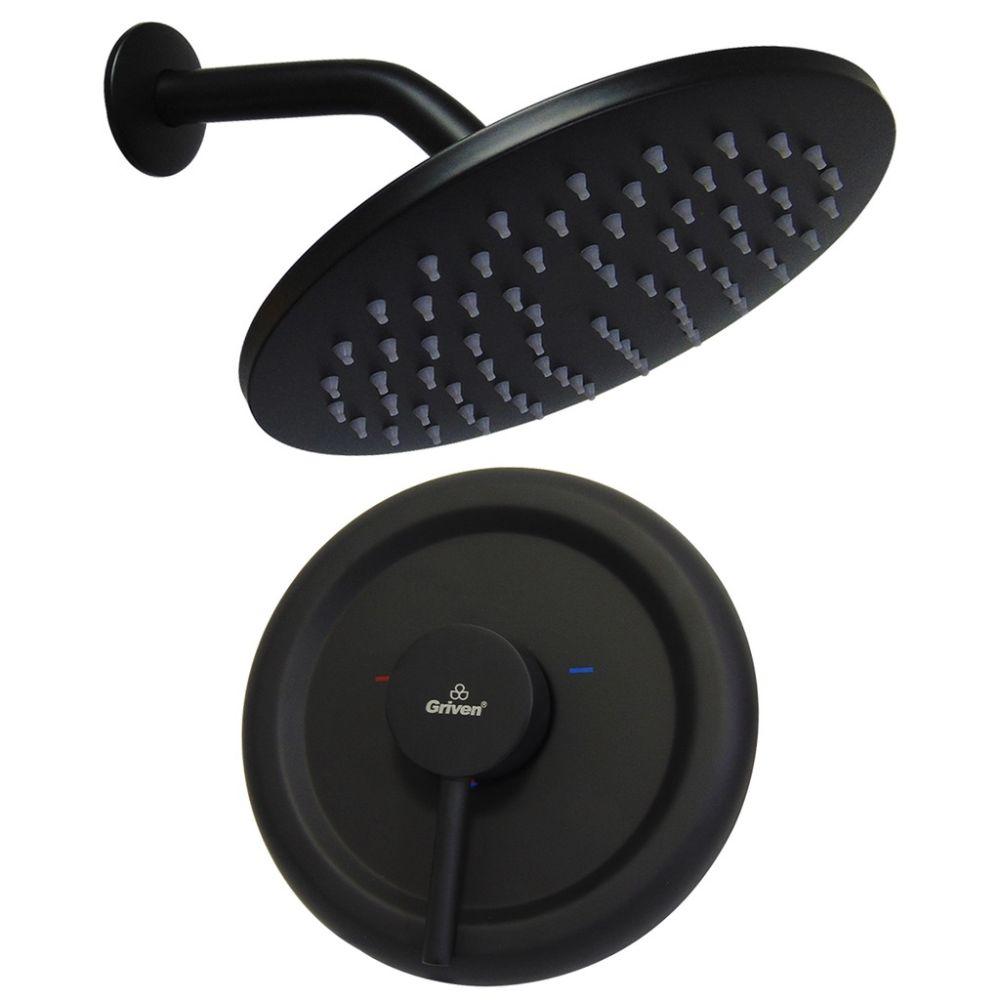 Set de regadera con llave para ducha Griven Black - Siman El Salvador