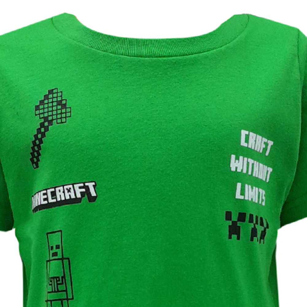 Camiseta verde con estampado de minecraft para niño - Siman Guatemala