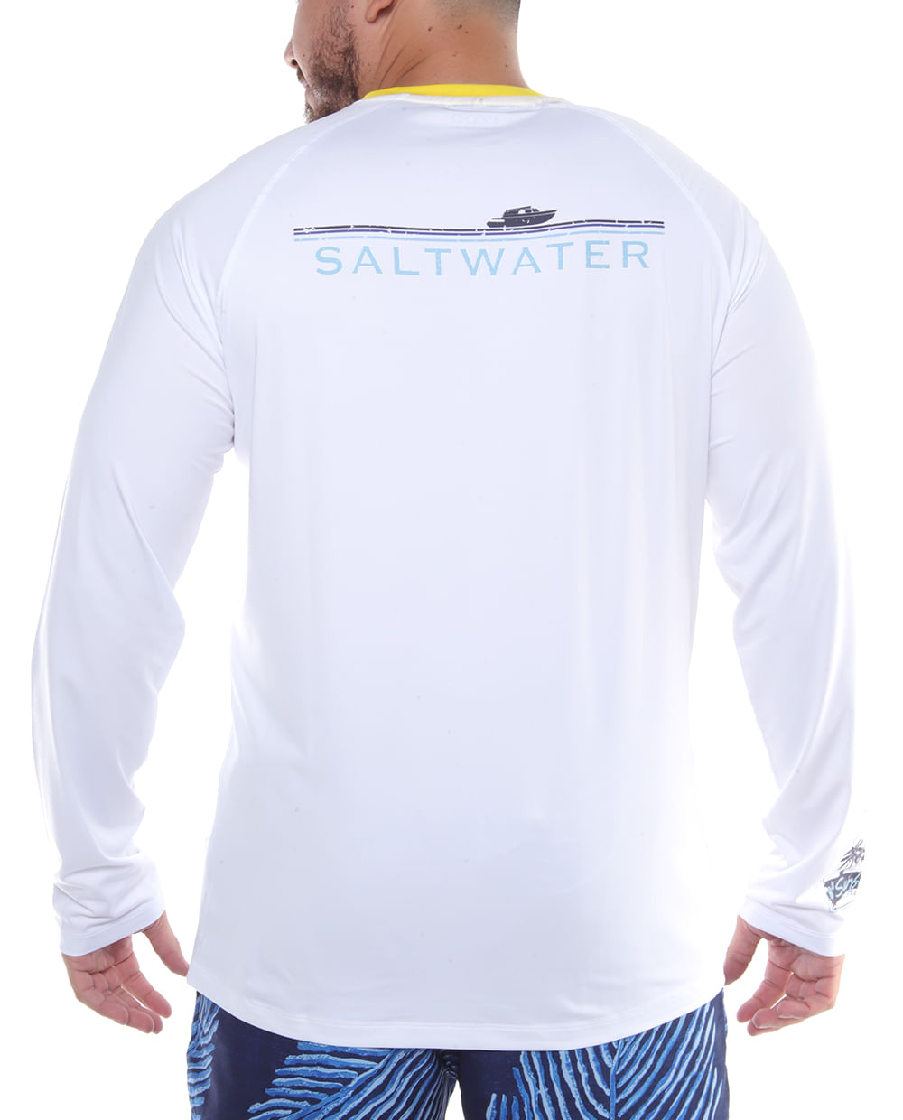 Camiseta blanca estampada saltwater para hombre - Siman Costa Rica