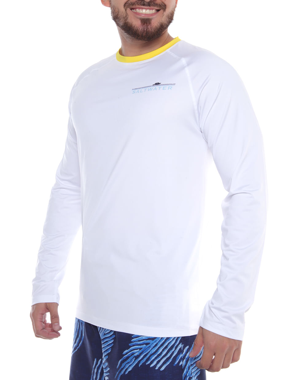 Camiseta blanca estampada saltwater para hombre - Siman Costa Rica
