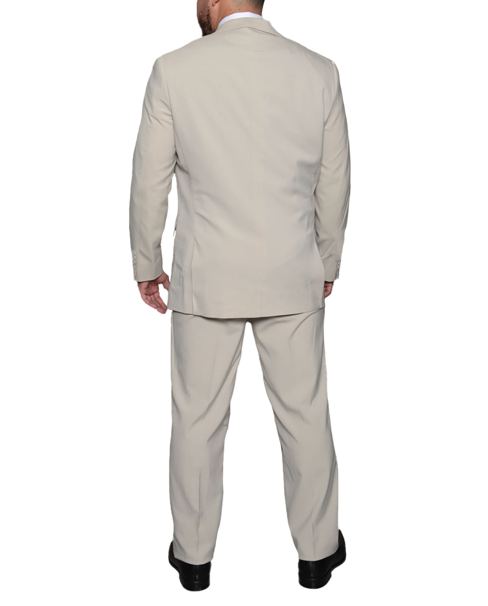 Traje slim fit beige sólido para hombre