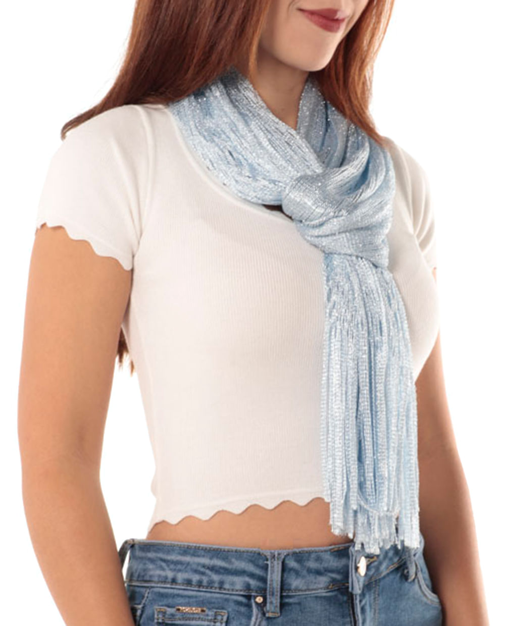 Bufanda Again color celeste para mujer - Siman Costa Rica