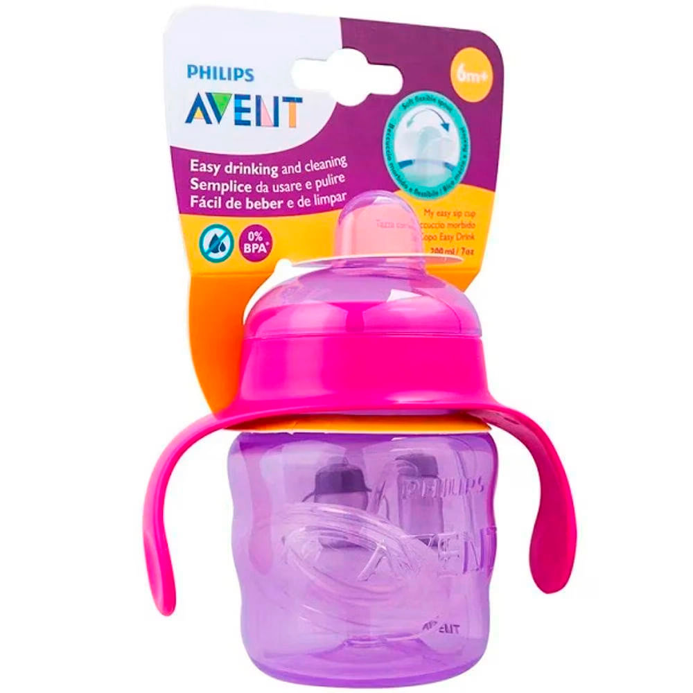 Vaso con boquilla rosado 7 oz - Siman Costa Rica