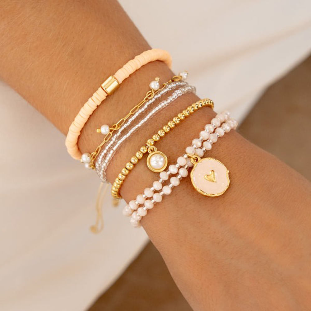 Set pulseras + aretes multicolor para mujer - Siman Guatemala