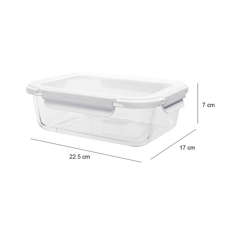 Depósito rectangular para guardar comida 22.5x16.9x7.5 cm - Siman Guatemala