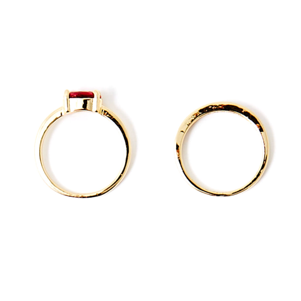 Set de anillos color dorado para dama - Siman Guatemala