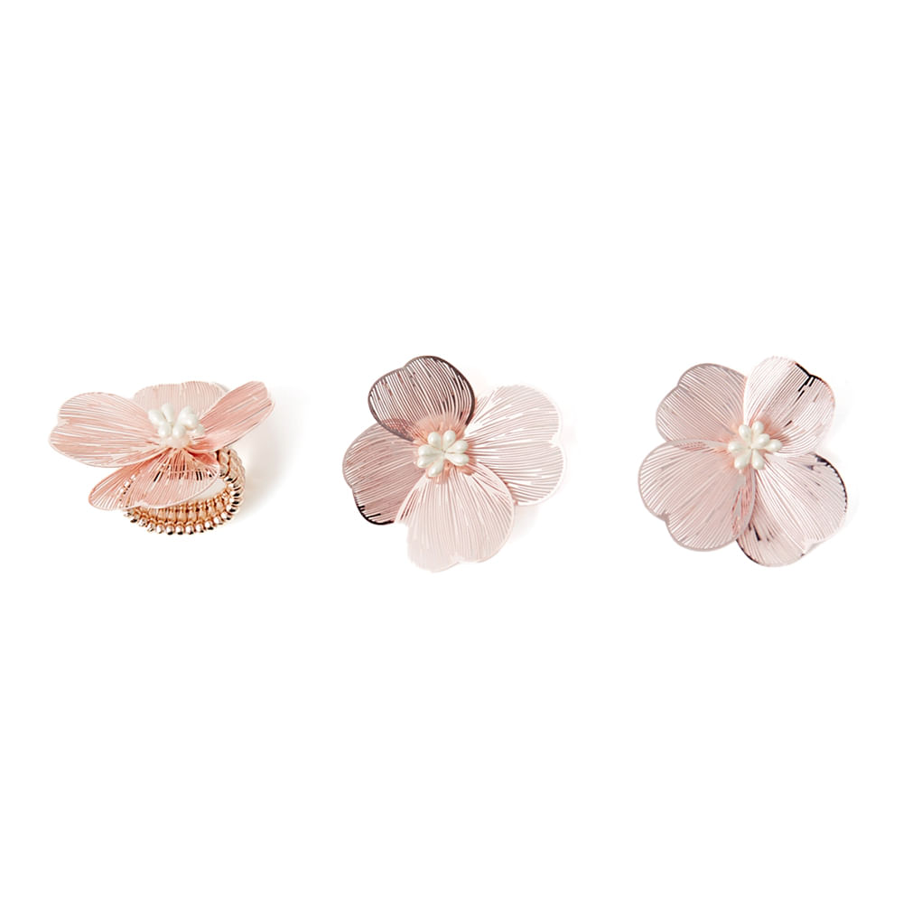 Set de anillo y aretes rosado para mujer - Siman Costa Rica