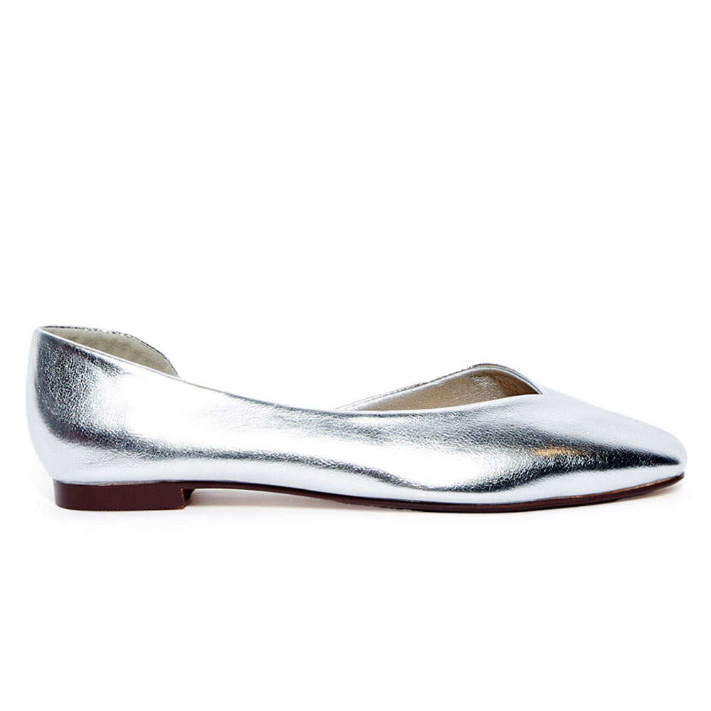 Zapato casual flat Sfera color plateado para mujer - Siman Guatemala