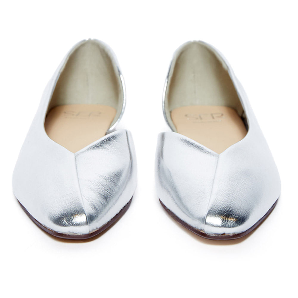 Zapato casual flat Sfera color plateado para mujer - Siman Costa Rica