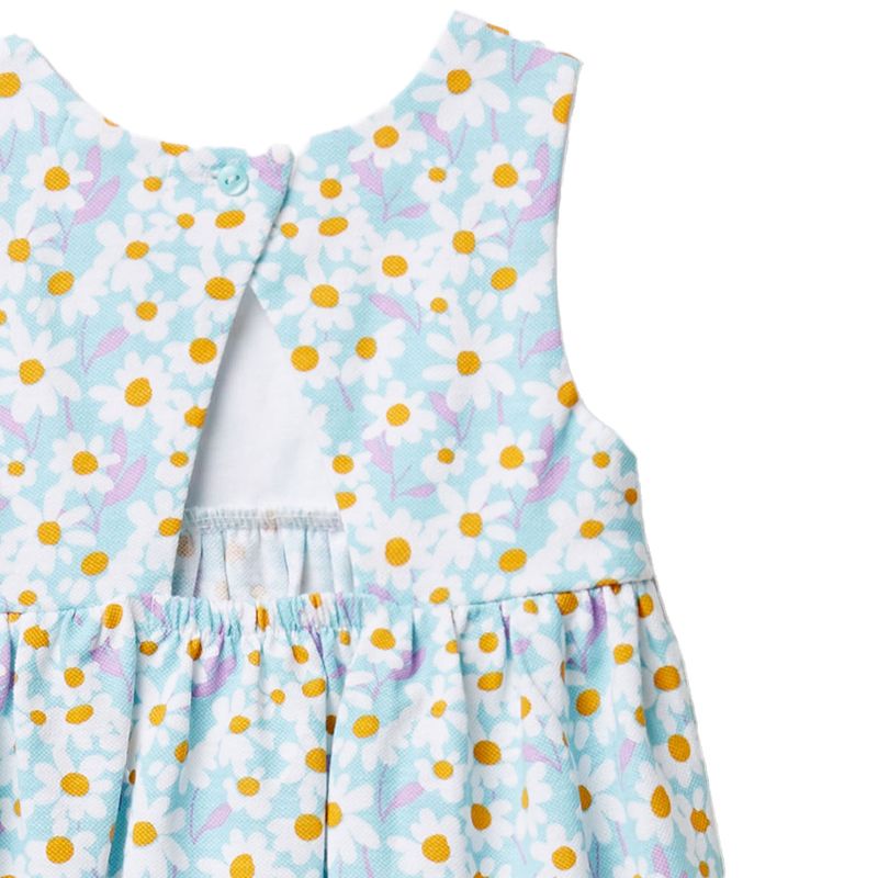 Vestido celeste con estampado de flores para bebé niña - Siman Guatemala