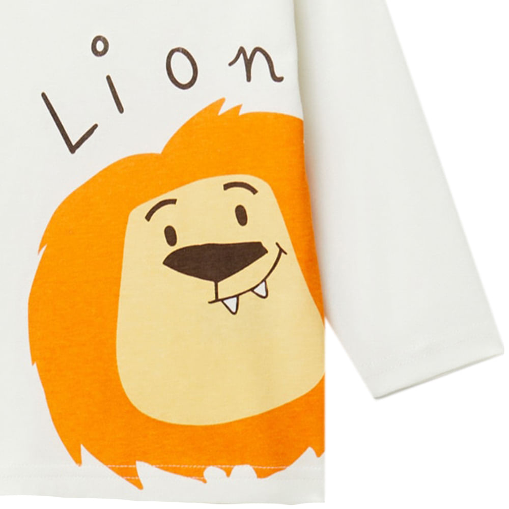 Camiseta blanca con estampado de león para bebé niño - Siman Costa Rica
