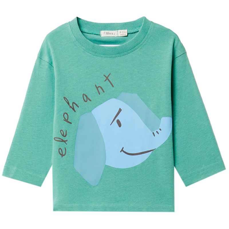 Camiseta verde con estampado de elefante para bebé niño - Siman El Salvador
