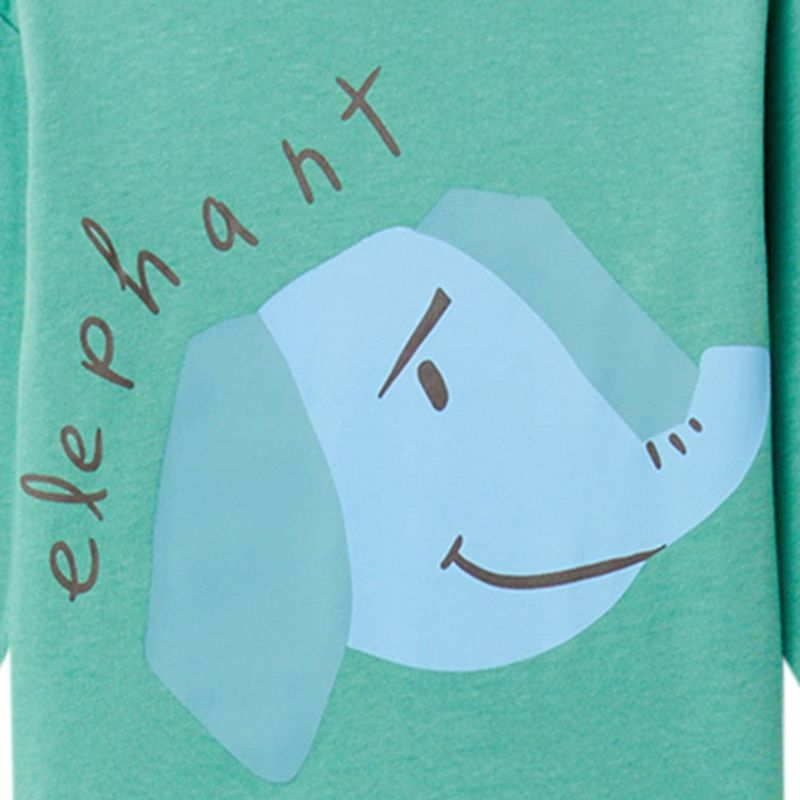 Camiseta verde con estampado de elefante para bebé niño