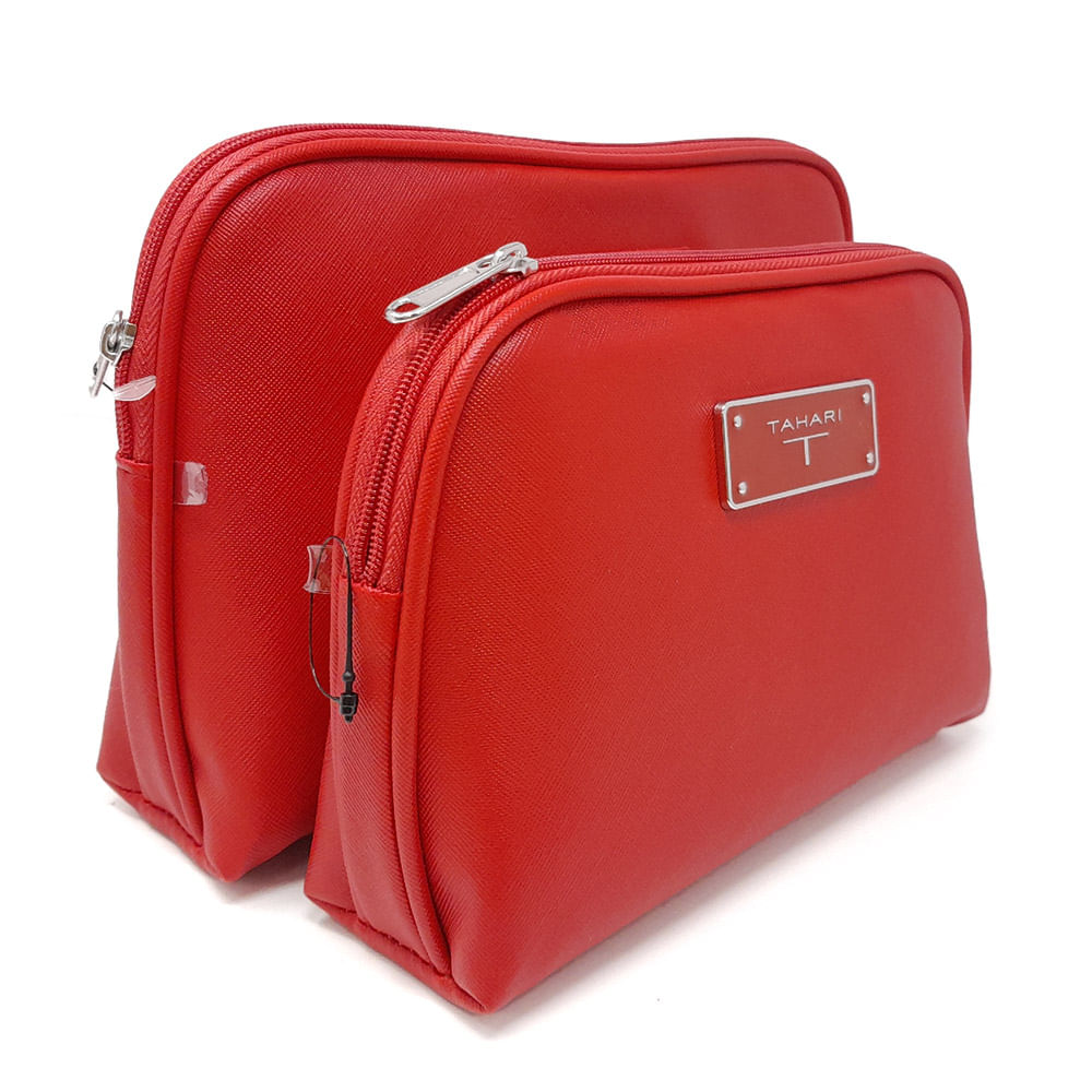 Set de 2 cosmetiqueras Tahari color rojo para dama - Siman Guatemala