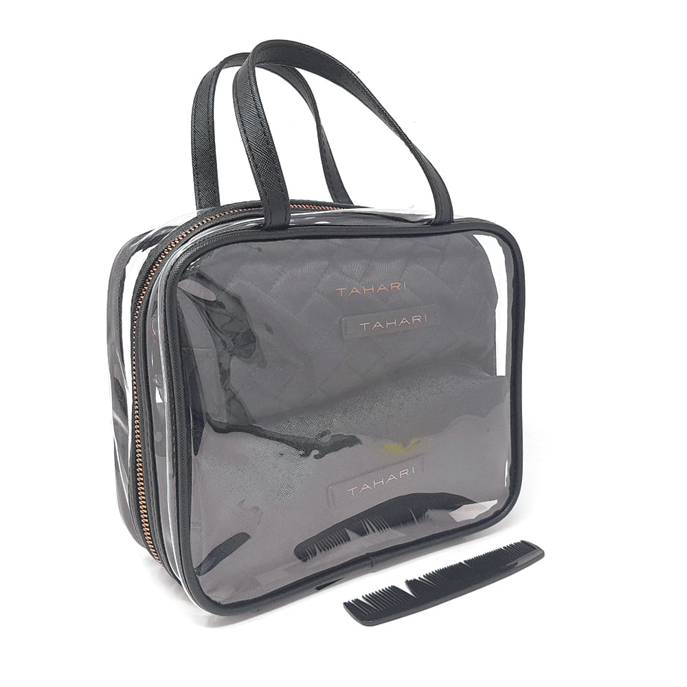 Set de 3 cosmetiqueras Tahari color negro para mujer - Siman Guatemala
