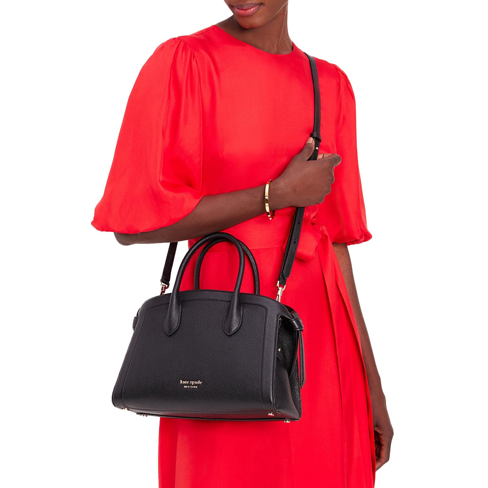 Cartera satchel Kate Spade Knott color negro para mujer - Siman El Salvador