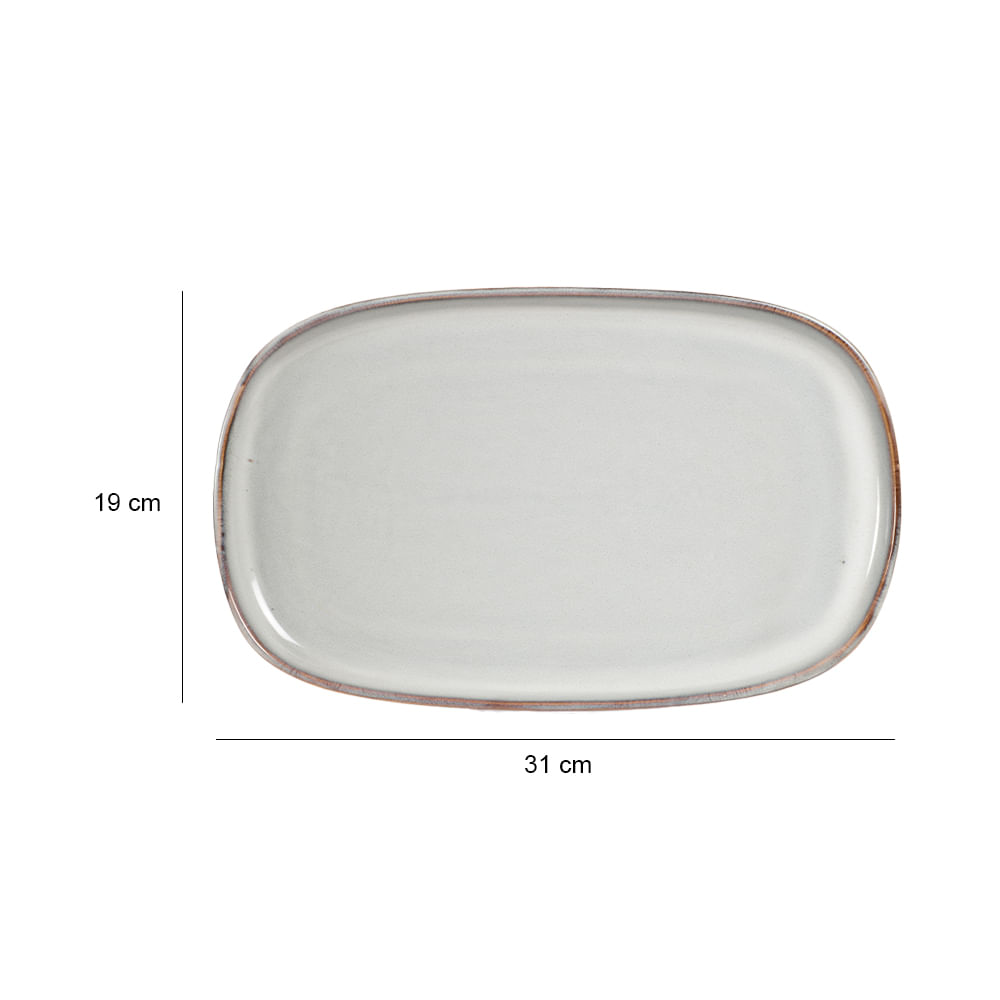 Set de 4 platos rectangular 32x19 cm - Siman Costa Rica