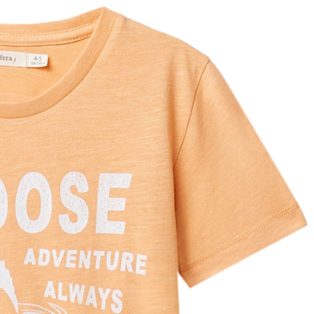 Camiseta diseño dino frontal cuello redondo para niño