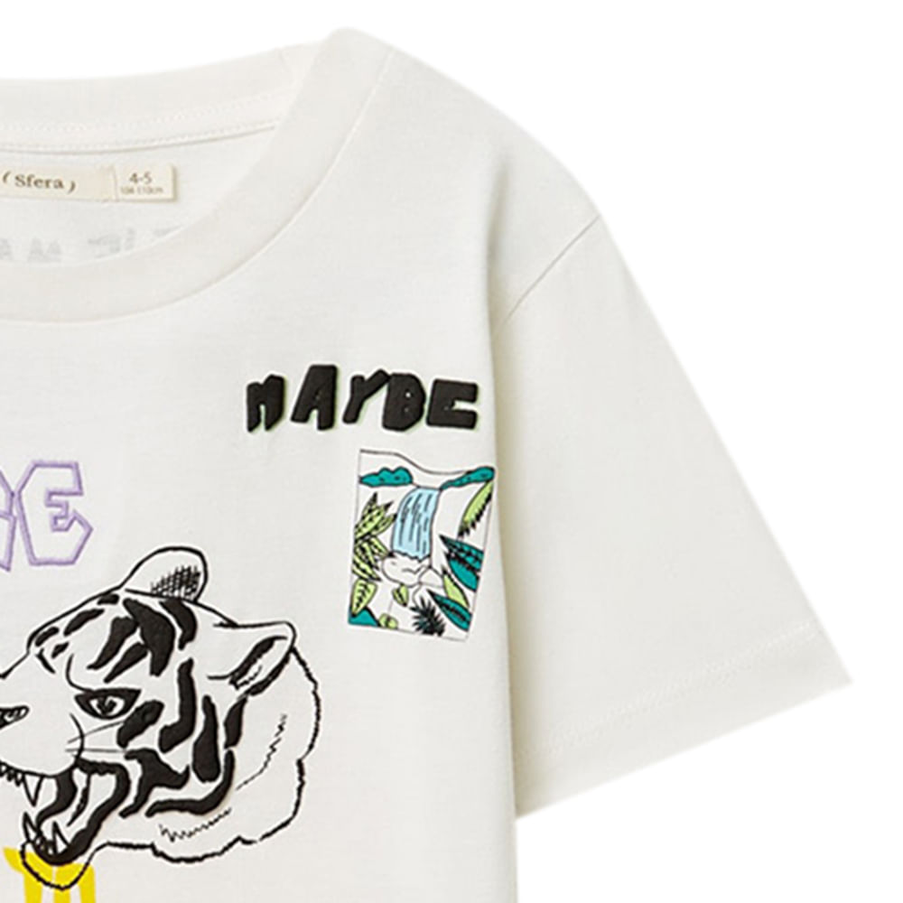 Camiseta puff con cuello redondo y textos para niño - Siman Costa Rica