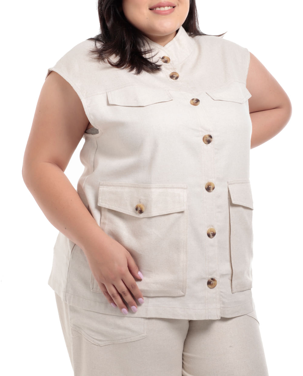 Chaleco Sabrina beige para mujer - Siman El Salvador