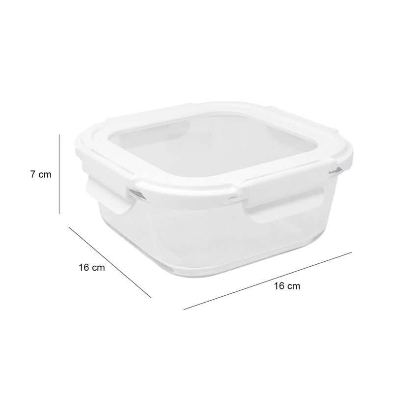 Deposito cuadrado para guardar comida 16x6.5cm - Siman Guatemala