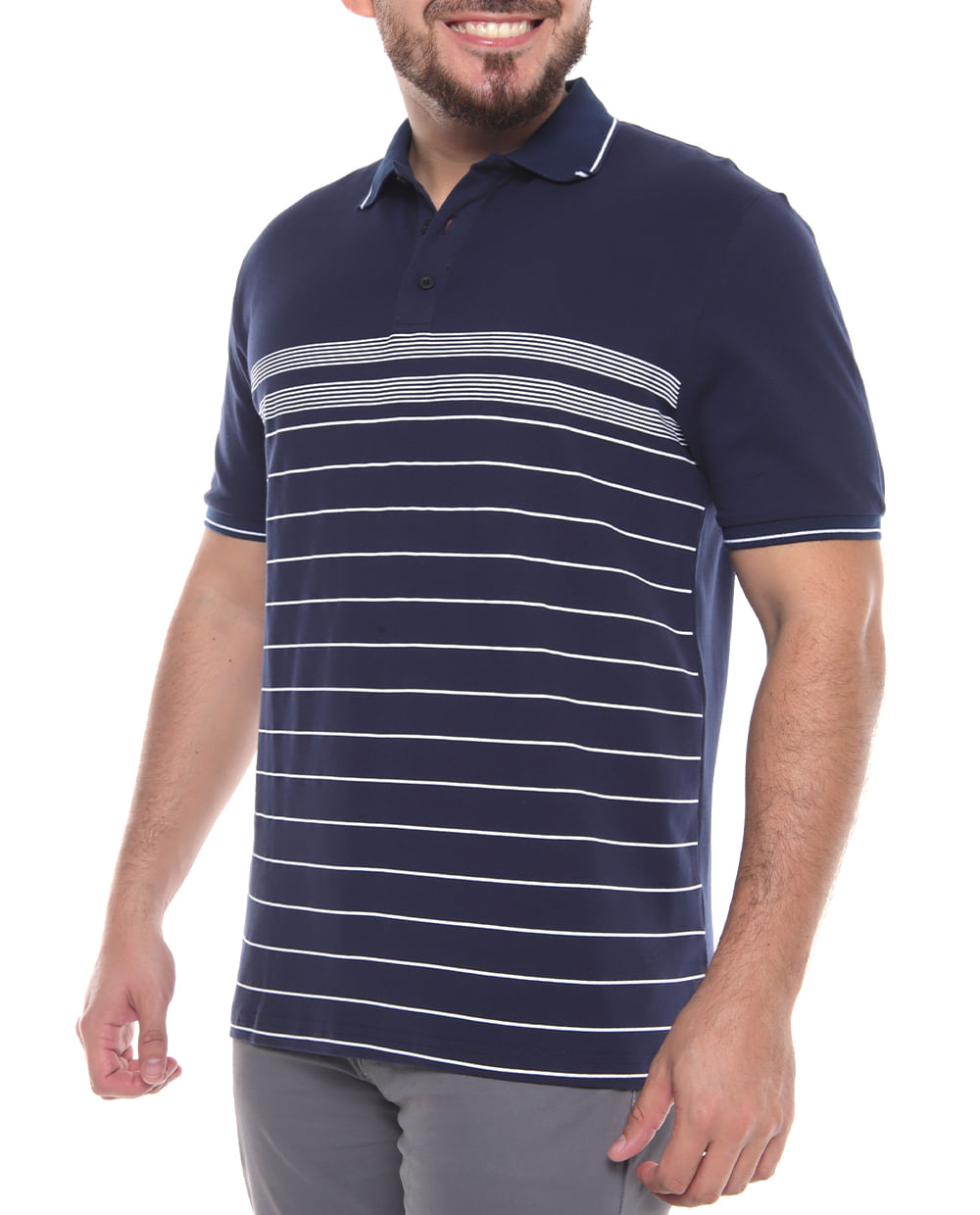 Gents Camisa polo navy rayada para hombre - Siman Guatemala