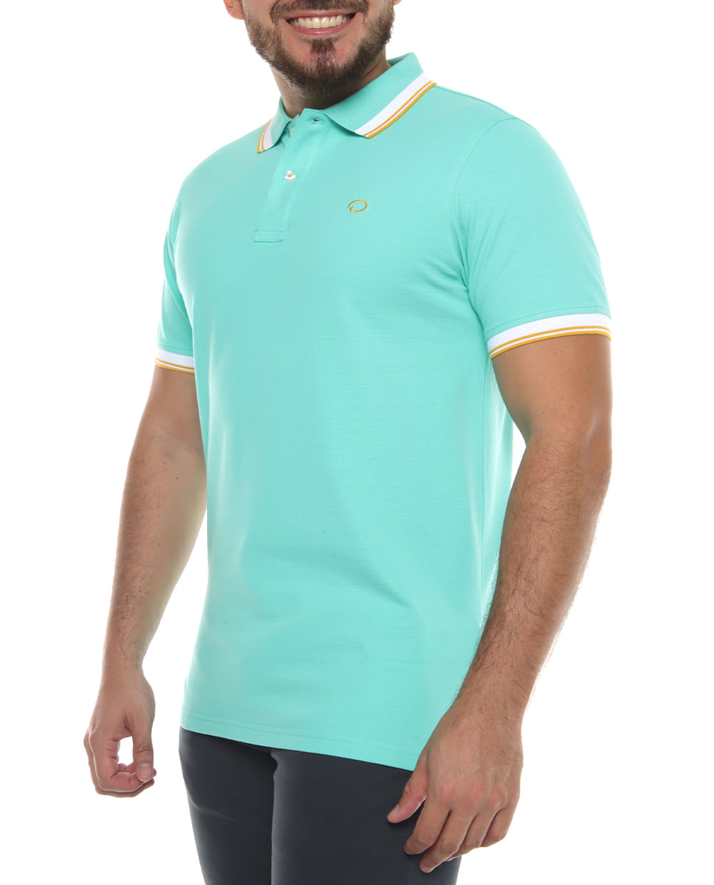 Oscar de la Renta Camisa polo tailored fit verde jade sólido para ...