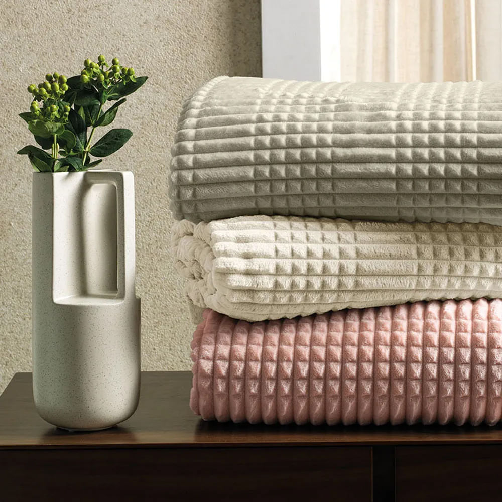 Frazada con textura lima beige King 260x230cm - Siman El Salvador