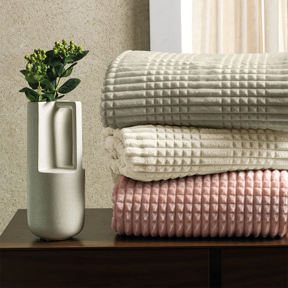 Frazada con textura lima rosa King 260x230cm - Siman Costa Rica