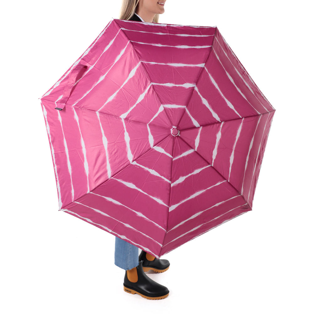 Sombrilla automática rosada/blanca - Siman Costa Rica