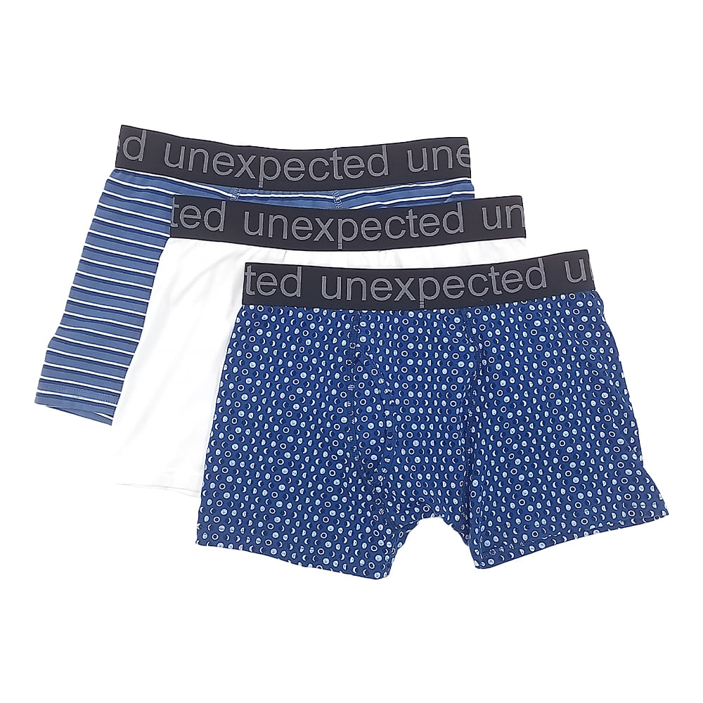 Pack de 3 boxers brief Unexpected azules para hombre - Siman Costa Rica
