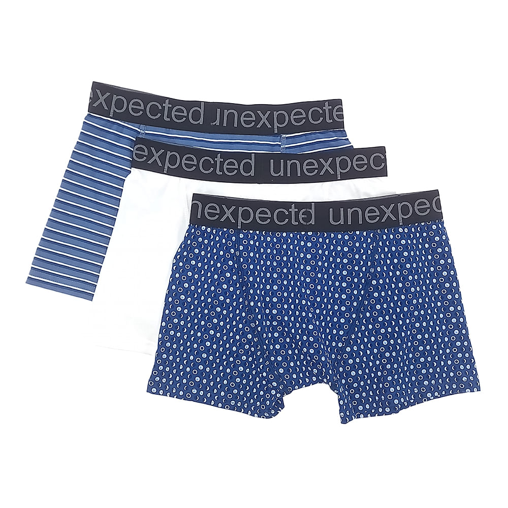 Pack de 3 boxers brief Unexpected azules para hombre - Siman Costa Rica