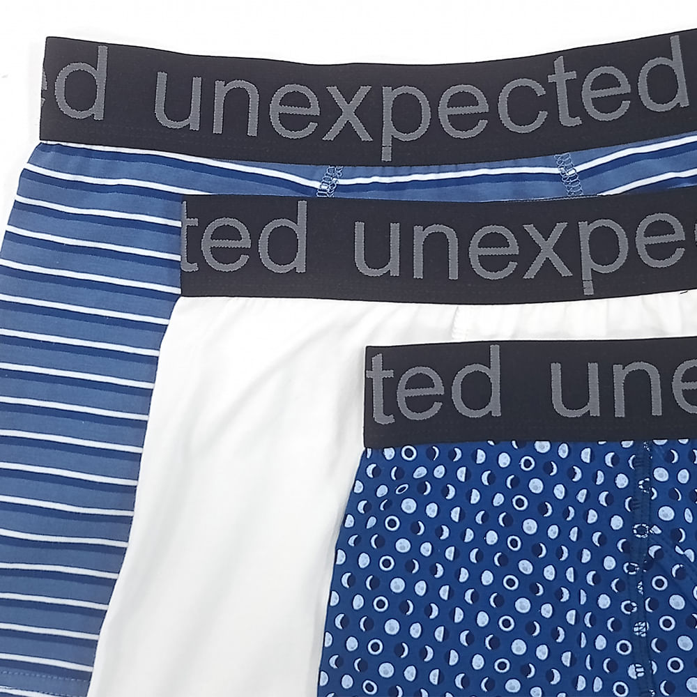 Pack de 3 boxers brief Unexpected azules para hombre - Siman Costa Rica