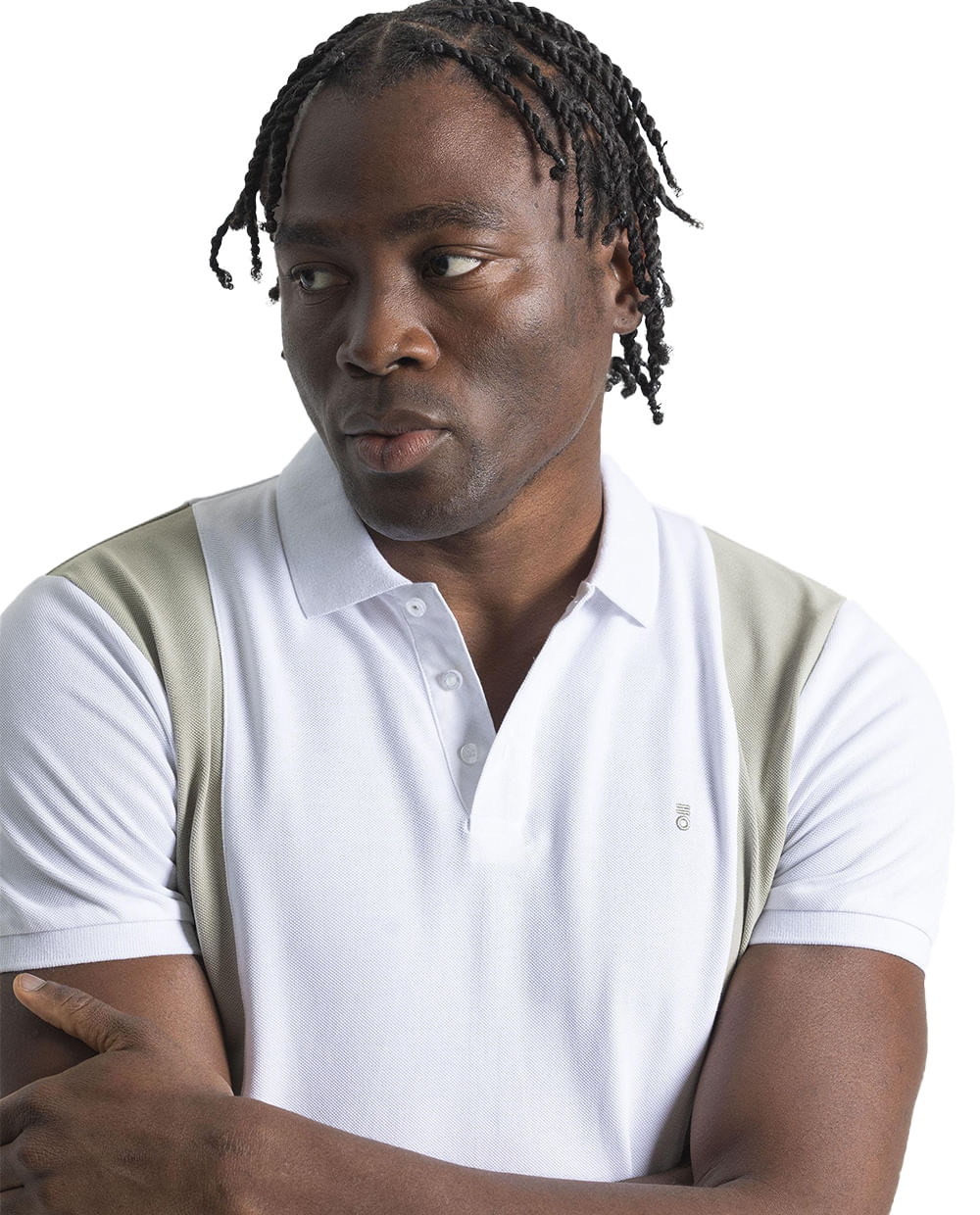 Puro Ego Camisa polo básica blanco color block para hombre - Siman El ...