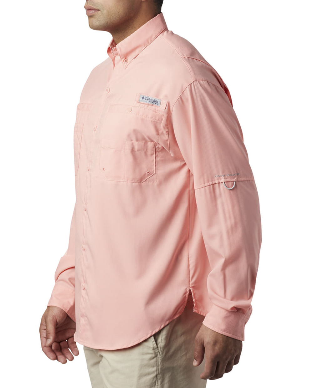 Camisa texturizada rosa Columbia PFG Tamiami™ II para hombre
