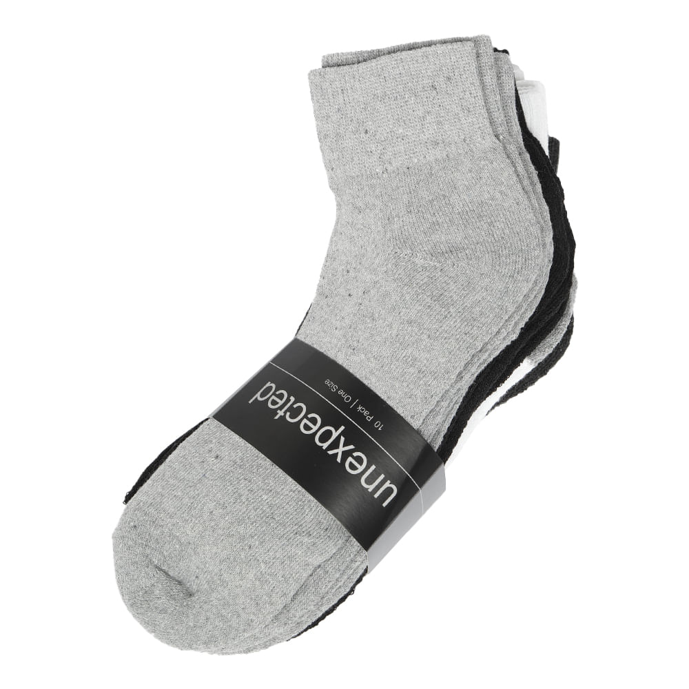 Pack de 10 pares de calcetines Unexpected crew negros, blancos y grises ...
