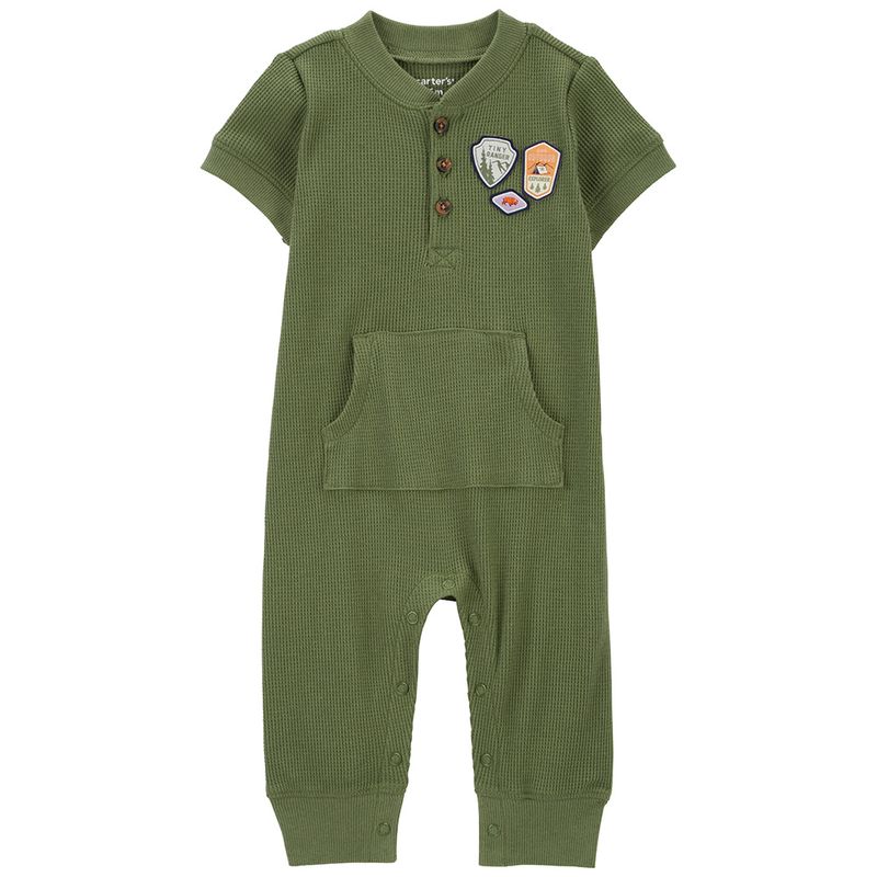 Jumpsuit verde sólido para bebé niño - Siman Costa Rica