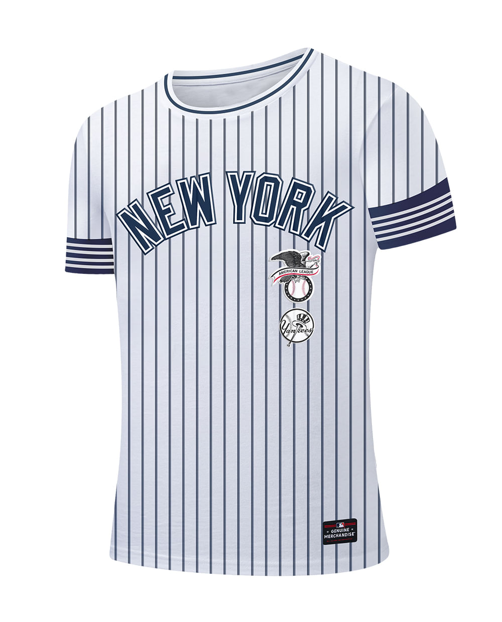 Camiseta deportiva Yankees blanca con rayas para hombre - Siman Guatemala