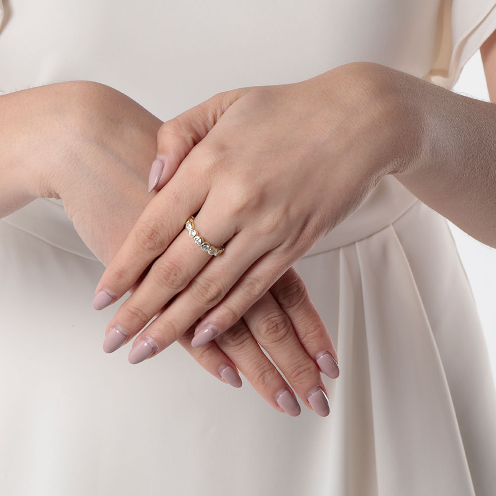 Anillo de plata dorado talla 6 para mujer - Siman El Salvador